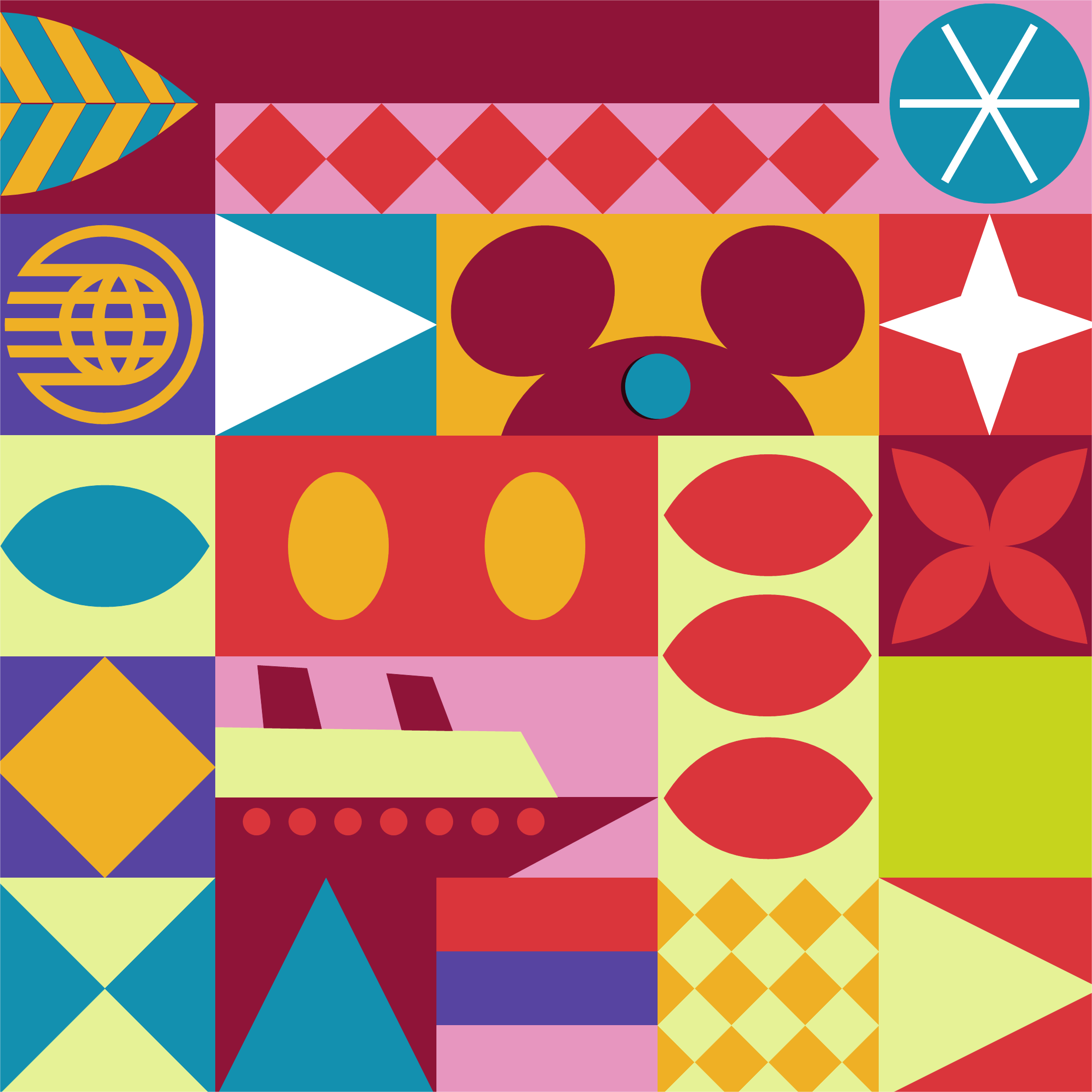 Disney Cup Collage Digital Wallpaper Background | At Home Imagineering