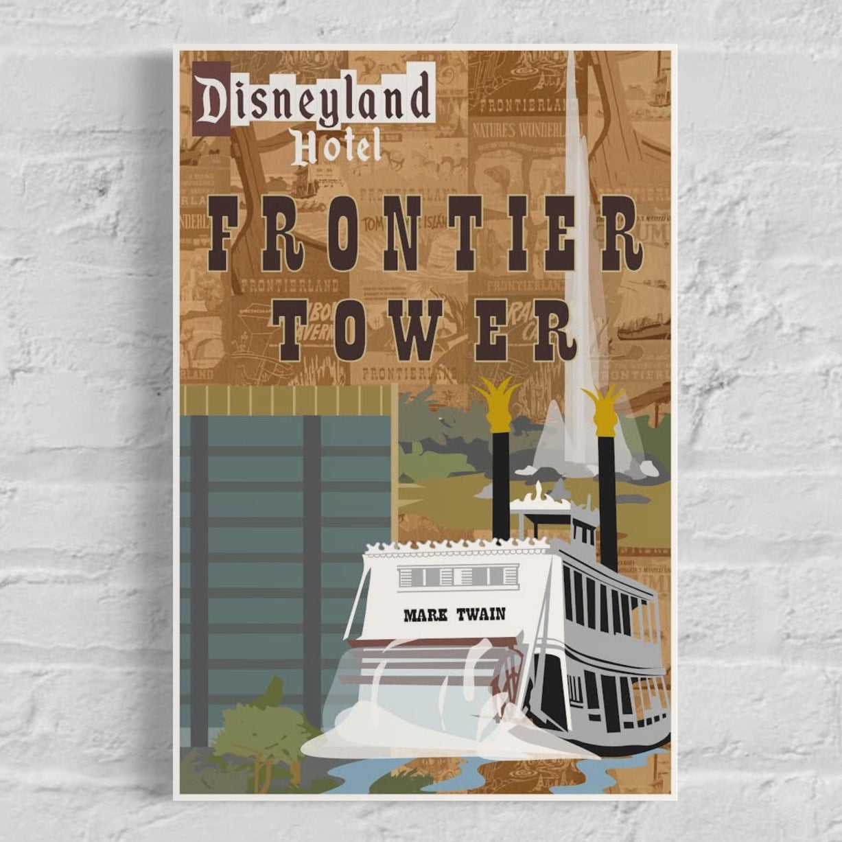 Disneyland Hotel: Frontier Tower Poster Art | At Home Imagineering