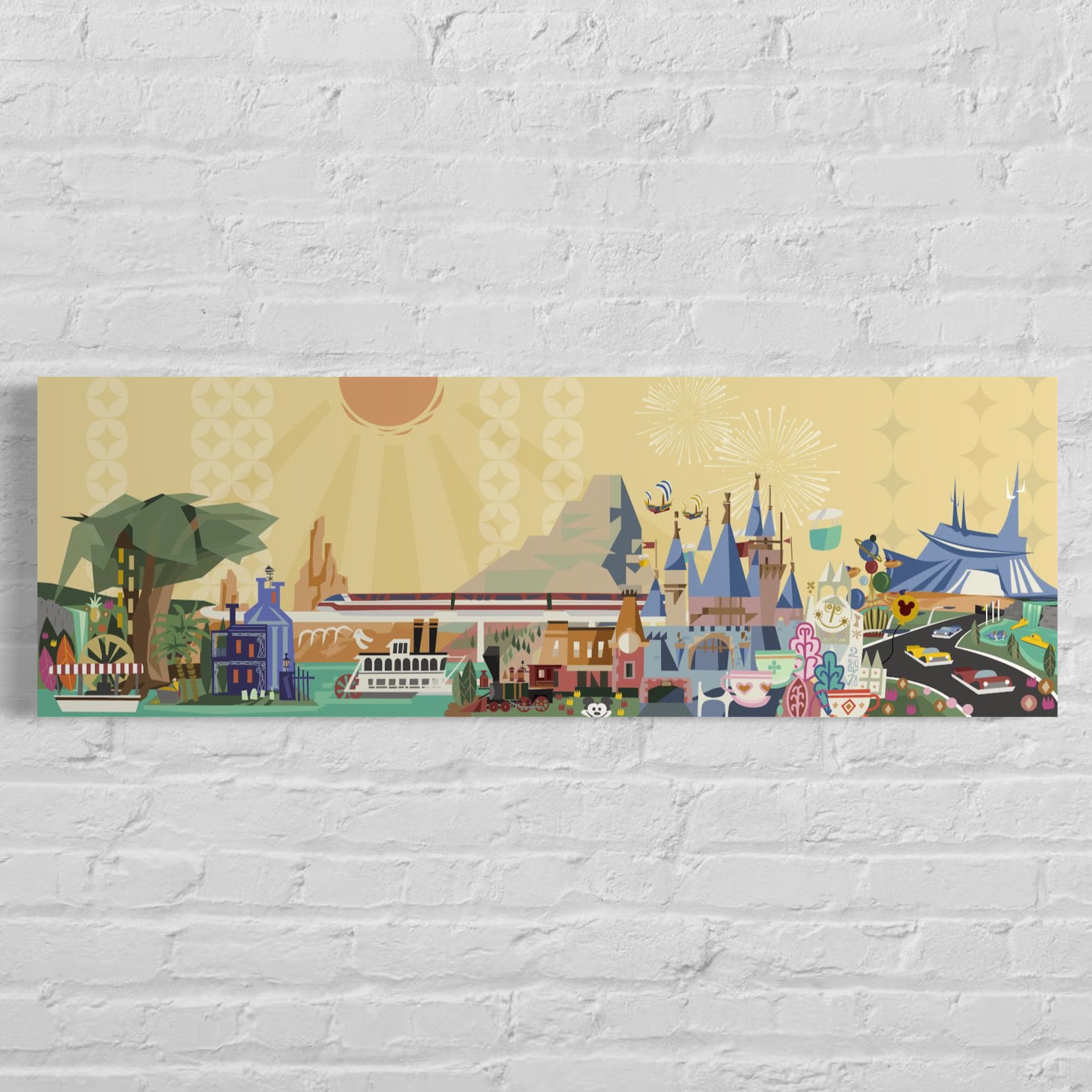 Disneyland Modern Art Panorama Poster | At Home Imagineering