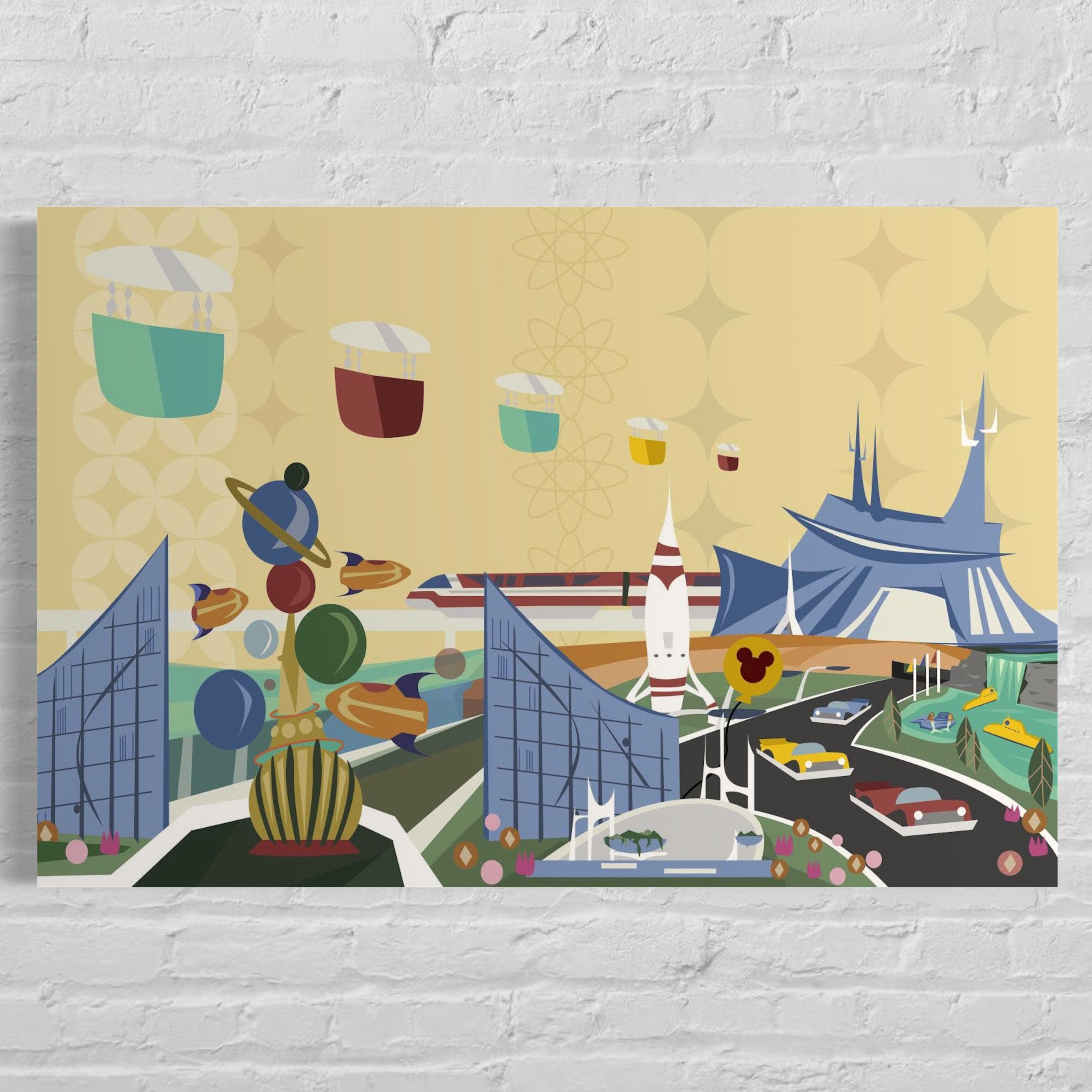 Disneyland Modern Art Tomorrowland Poster | At Home Imagineering